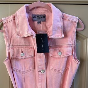 Signature8 | Dresses | Light Pink Denim Dress With Tie Belt | Poshmark